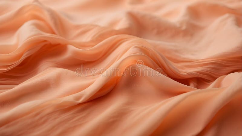 Abstract Waves Pattern with Peach Color Textile Transparent Fabric ...