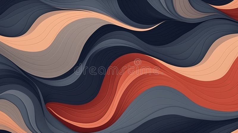 Abstract Waves Pattern in Red, Blue, and Orange Spectrum Stock Illustration - Illustration of ...