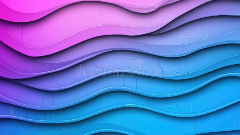 Abstract Waves of Pink and Blue Create a Soothing, Layered Pattern, AI ...