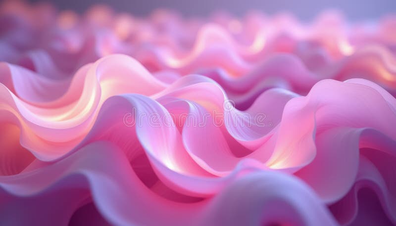 Abstract Waves of Pink and Purple Light with Soft Fluid Forms. AI Generation Stock Image - Image ...