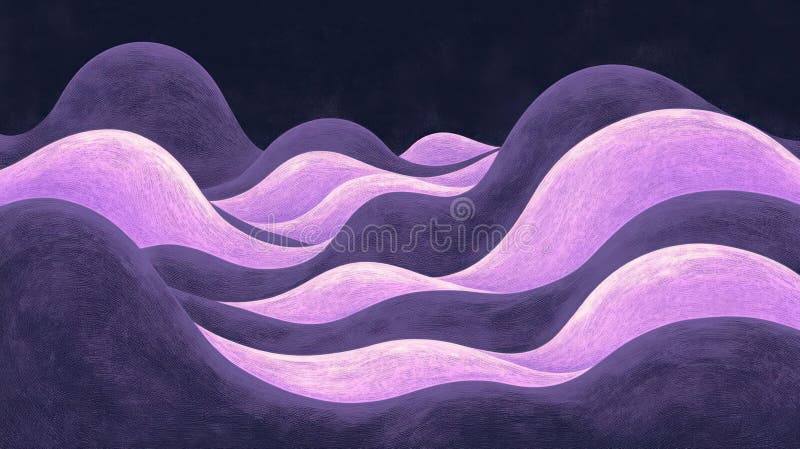 Abstract Waves in Purple Tones Create a Serene, Fluid Landscape Stock ...