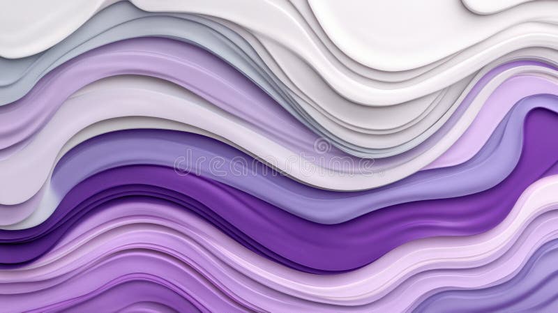 Abstract Waves of Purple and White Create a Soothing, Flowing Pattern ...
