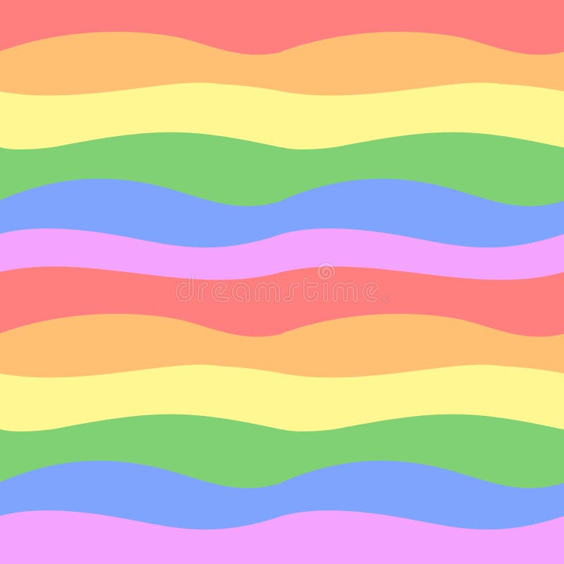 Abstract Waves Rainbow Seamless Pattern, Curves, Pride Month Them Stock ...