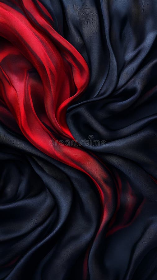Abstract Waves of Red and Black Fabric Texture Stock Photo - Image of ...