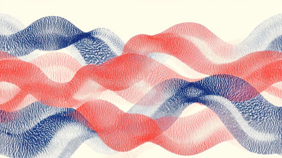 Abstract Red and Blue Wave Pattern Background Design Stock Illustration ...