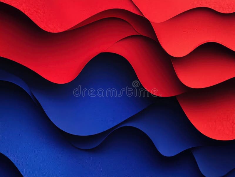 Abstract Waves, Red and Blue Swirling Layers, Artistic Background ...