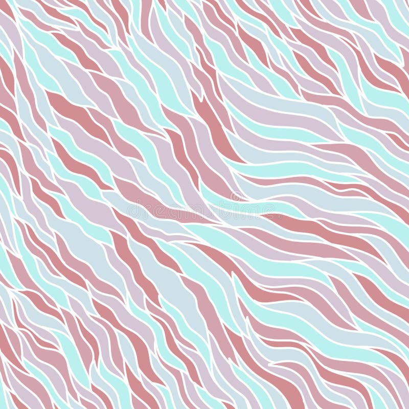 Abstract Waves Red and Sea Blue Wavy Line Texture Overlay on White ...