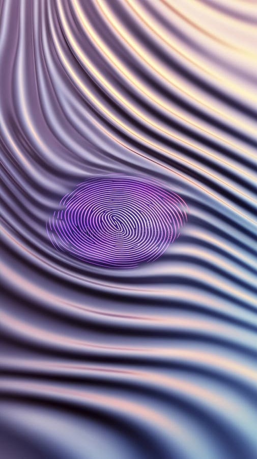 Abstract Waves Ripple Around a Central Purple Vortex, Creating a ...