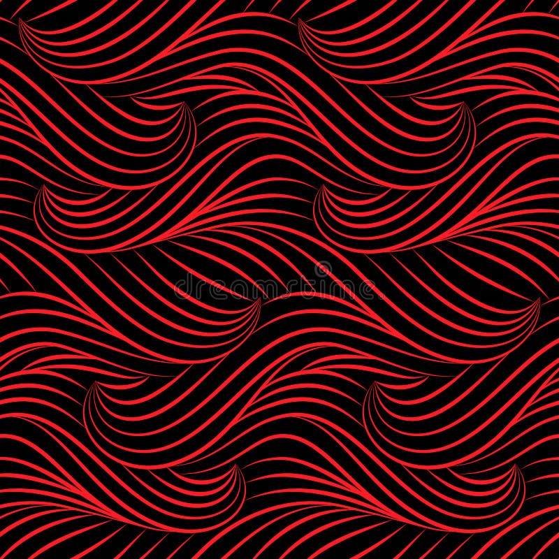 Abstract Waves. Seamless Red Color Pattern Stock Vector - Illustration ...