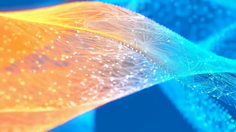 Abstract Blue and Orange Waves, Network Connection, Data Stock Footage ...
