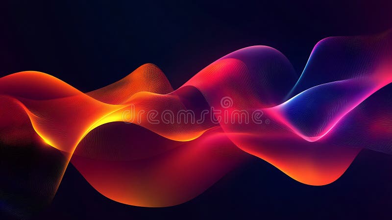 Abstract Waves Shape Glowing in Ultraviolet Spectrum. Background for ...