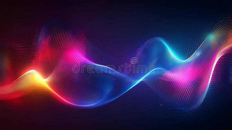 Abstract Waves Shape Glowing in Ultraviolet Spectrum. Background for ...