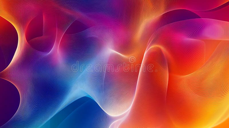 Abstract Waves Shape Glowing in Ultraviolet Spectrum. Background for ...