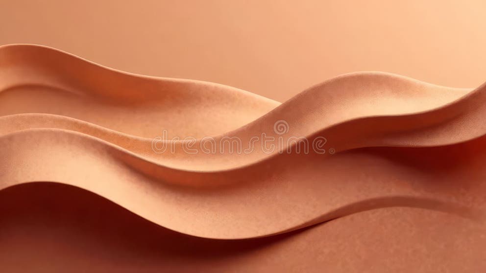 Abstract Waves of Smooth Clay Texture with Ambient Lighting, Mocha ...