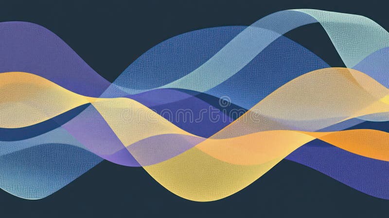 Abstract Waves In Soft Colors Create A Fluid Dynamic Visual Effect Stock Illustration