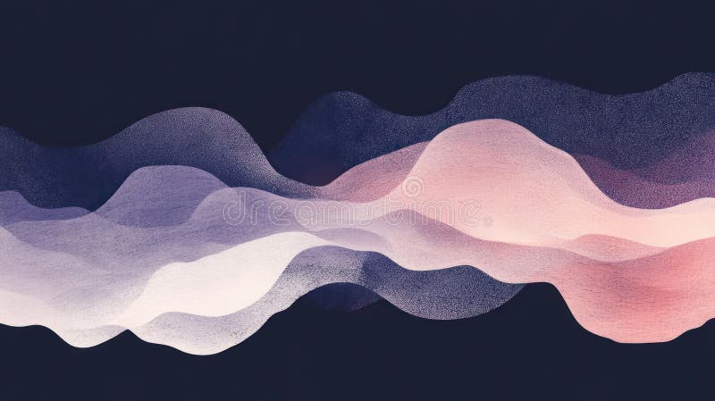 Abstract Waves in Soft Colors on a Dark Background, Evoking Calm and ...