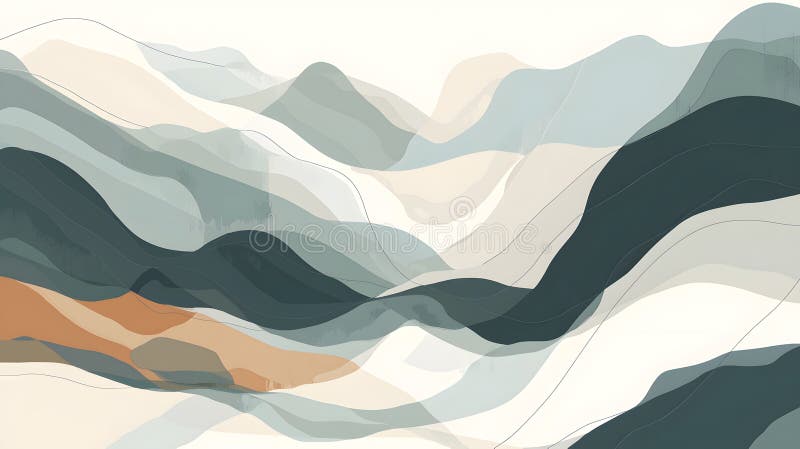 Abstract Waves in Soft Earth Tones and Pastels Stock Photo - Image of ...