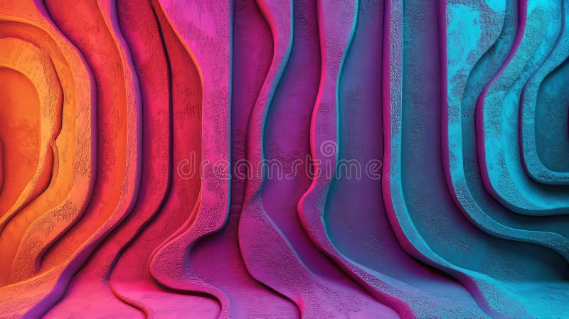 Abstract Waves of Striking Hues Generate a Lively, Moving Visual ...