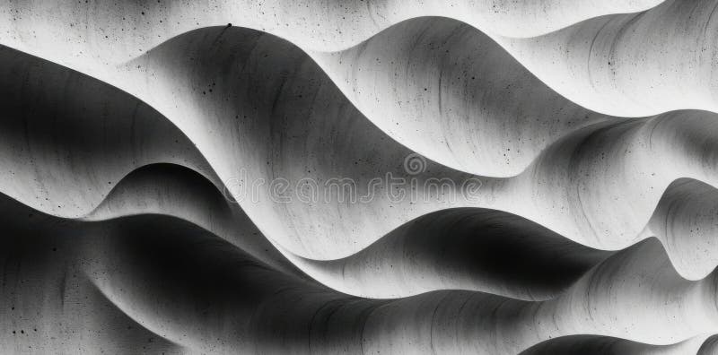 Abstract Waves Texture Creates Visual Depth, Concrete Surface with ...