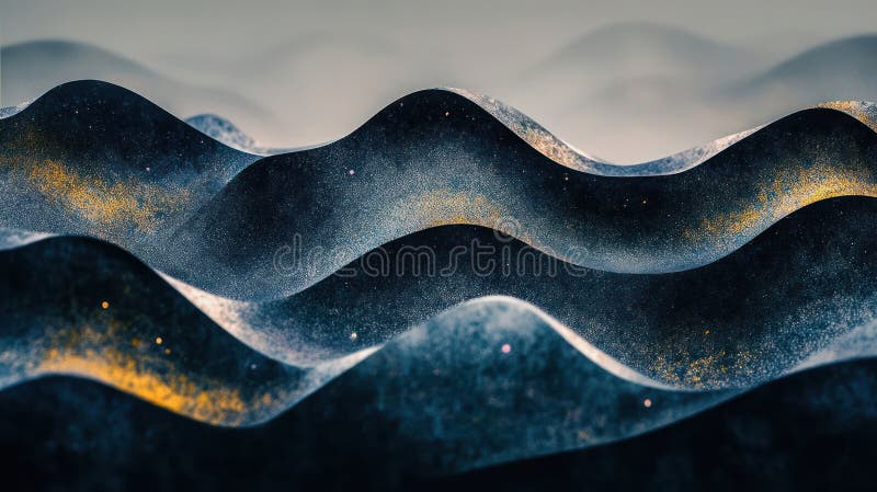 Abstract Waves with Textured Surfaces and Subtle Color Gradients Stock ...