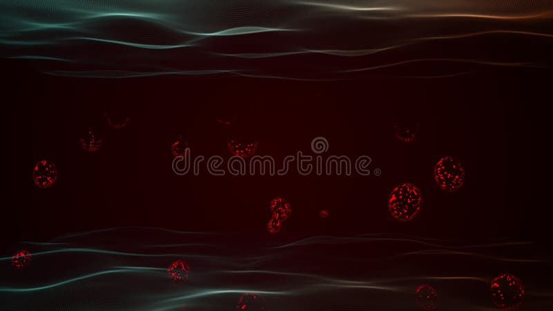 Abstract Waves of Tiny Dot Particles on Dark Background on the Top and ...