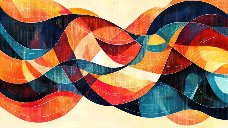 Abstract Waves in Vibrant Colors Create a Dynamic, Fluid Composition ...