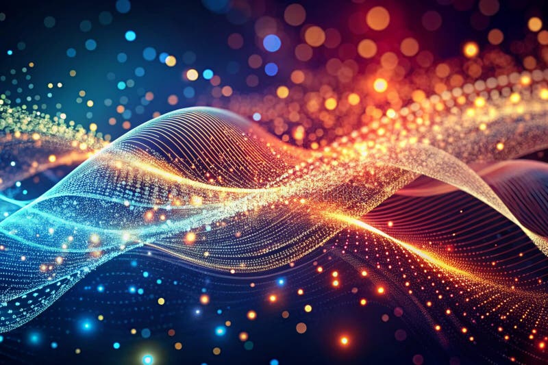 A Abstract Waving Particle Technology Background . Stock Illustration ...