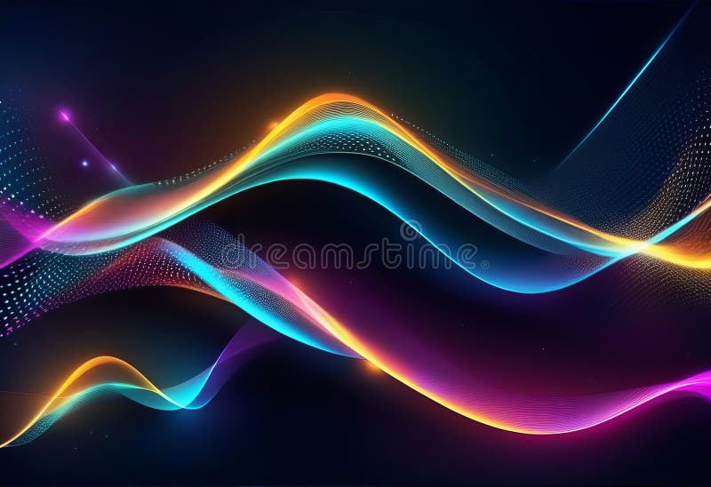 Abstract Waving Particle Technology Background Design Stock ...
