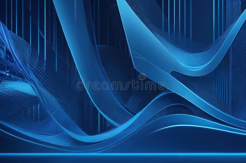 Abstract Waving Particle Technology Background Design. 3D Render Stock ...
