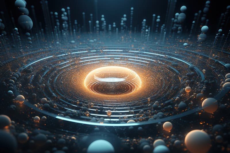 Abstract Waving Particle Technology Background Design Dots Flow ...