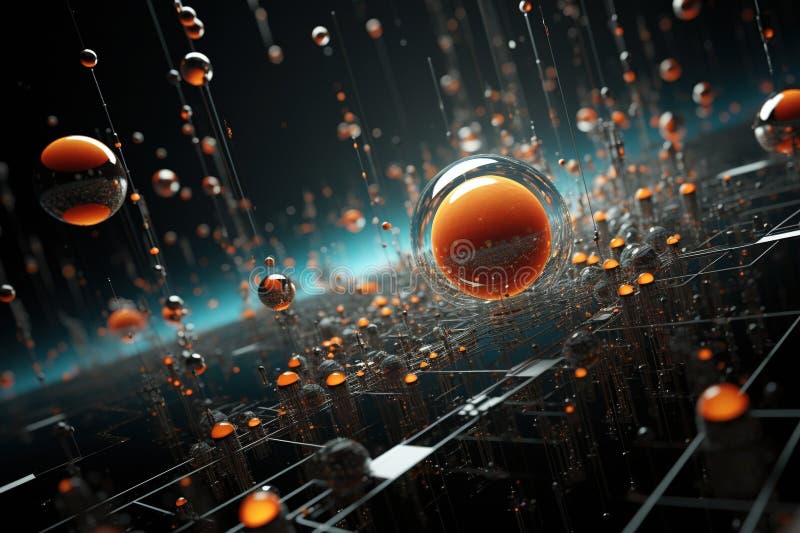 Abstract Waving Particle Technology Background Design Dots Flow ...