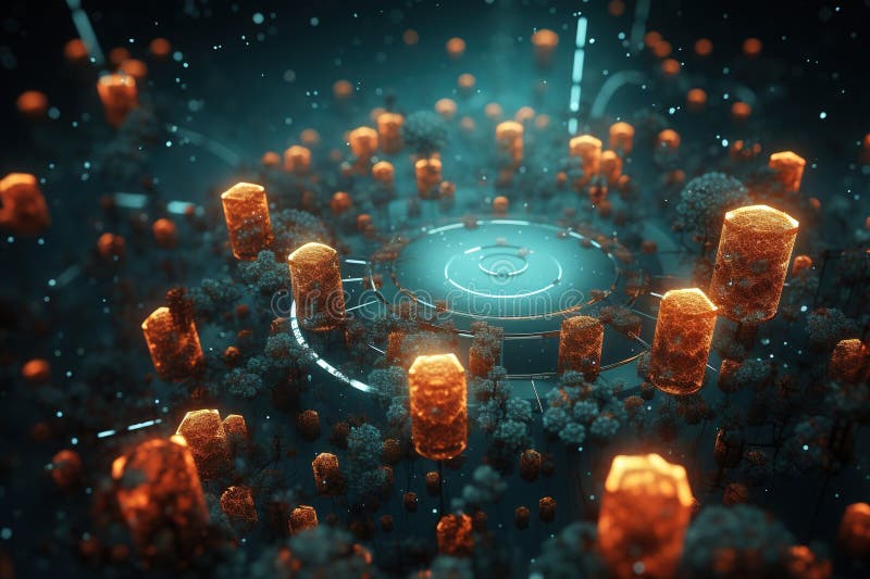 Abstract Waving Particle Technology Background Design Dots Flow ...