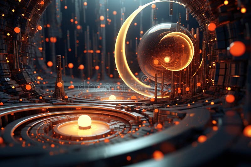 Abstract Waving Particle Technology Background Design Dots Flow ...