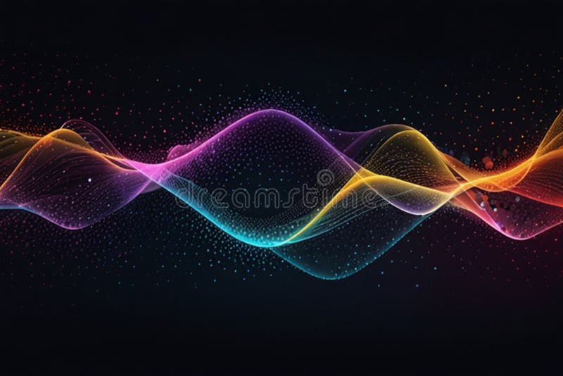 Abstract Waving Particle Technology Background Design. Abstract Wave ...