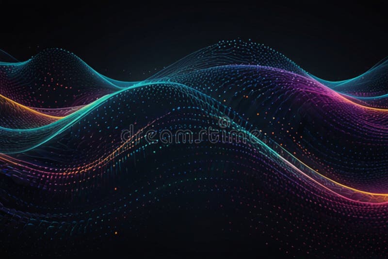 Abstract Waving Particle Technology Background Design. Abstract Wave ...