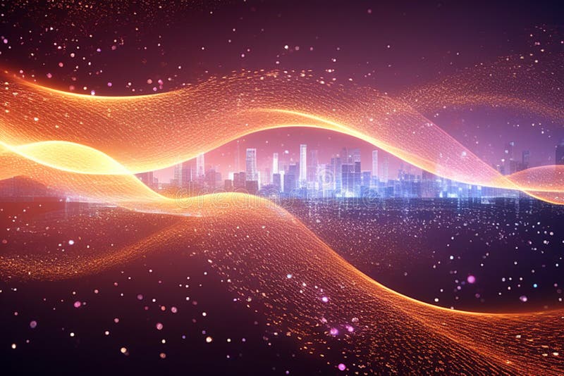 Abstract Waving Particle Technology Background Design. Stock ...