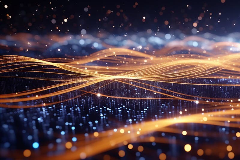 Abstract Waving Particle Technology Background Design. Stock Image ...