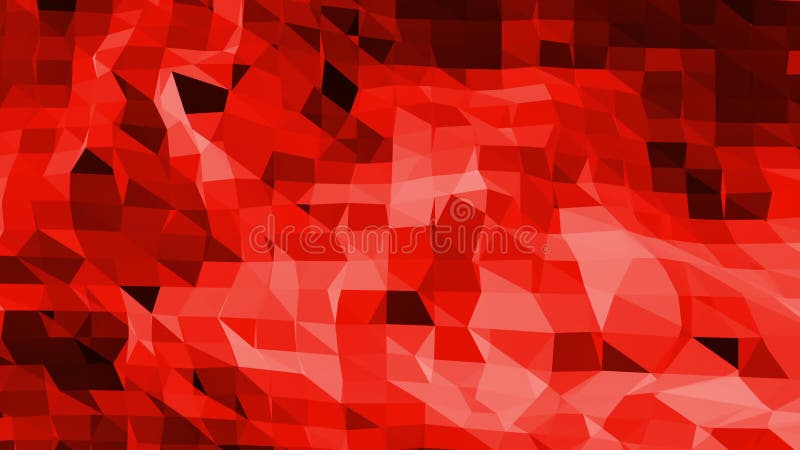Abstract Waving Red Low Poly Surface As Glorious Background in Stylish ...