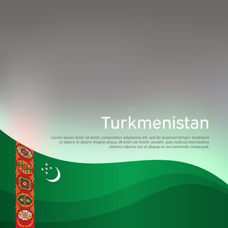Waving Turkmenistan Flag Isolated On A White Background Vector