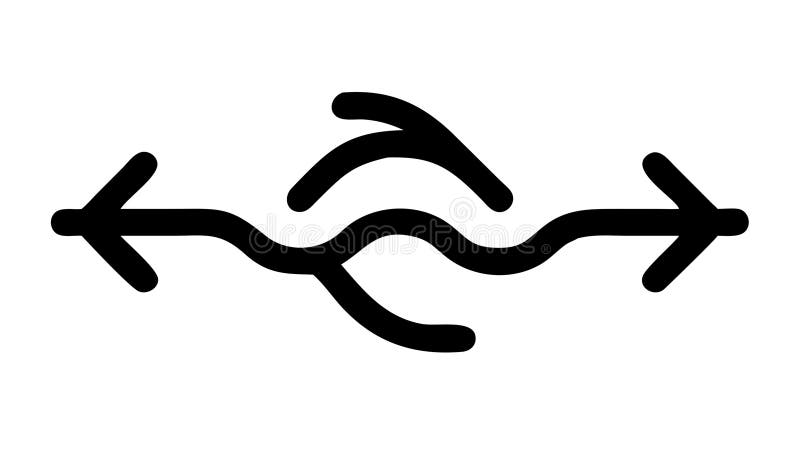 Abstract Wavy Arrows Icon, Dynamic Flow, Intertwined Movement ...