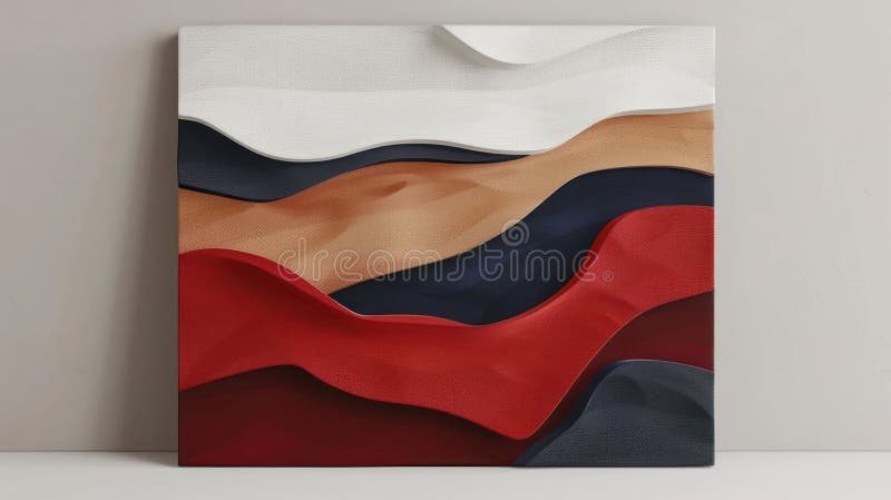 Abstract Wavy Artwork Featuring Layered Colors in a Modern Design Stock ...