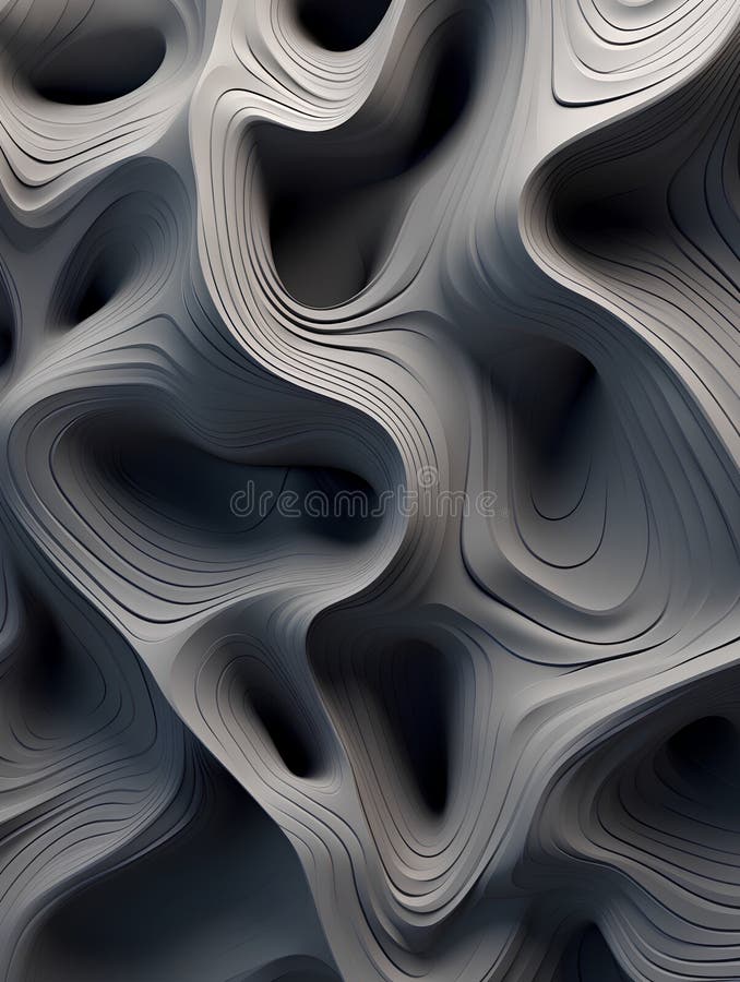 Abstract Wavy Background in Black and Gray Colors. Vector Illustration ...