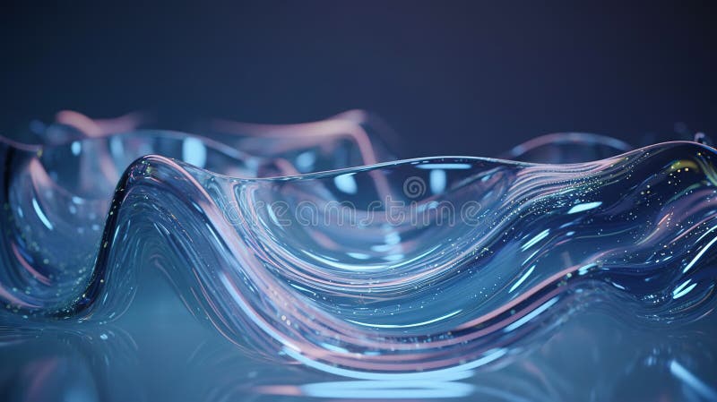 Abstract Wavy Background with Blurred Lights and Waves. Stock ...