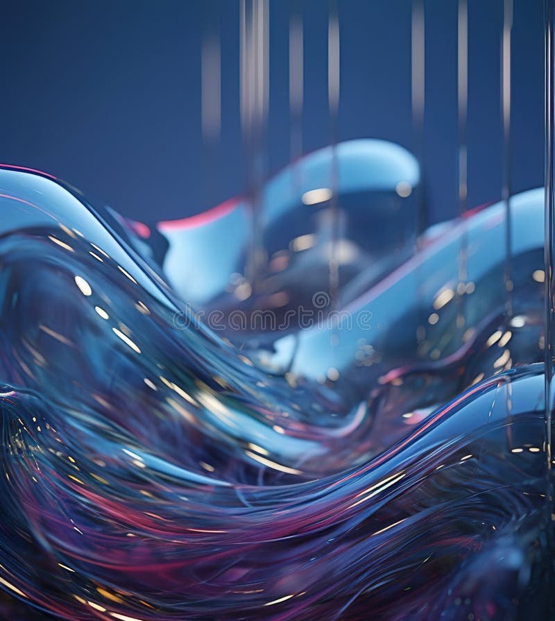 Abstract Wavy Background with Blurred Lights and Waves. Stock ...