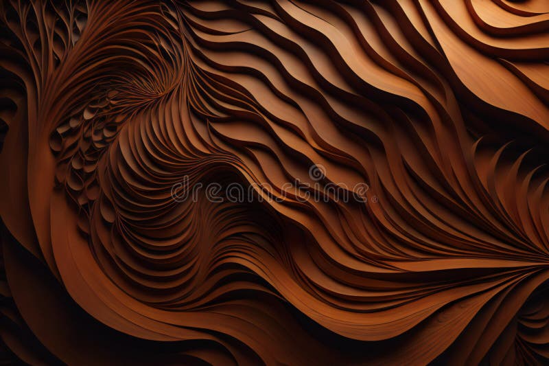 Abstract Wavy Background in Brown Colors. Generative Ai Stock ...
