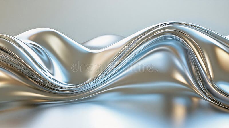 Abstract Wavy Background, Chrome Metal Texture with Waves. Generative AI Stock Image - Image of ...