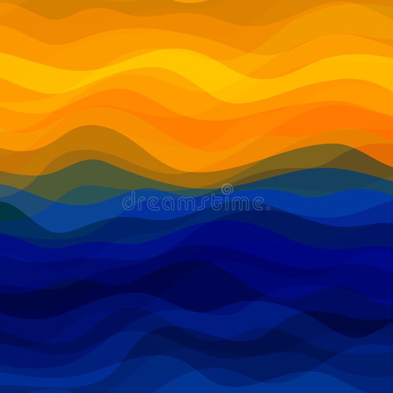 Abstract Colorful Water Waves of Ocean or Sea Background Stock Vector ...