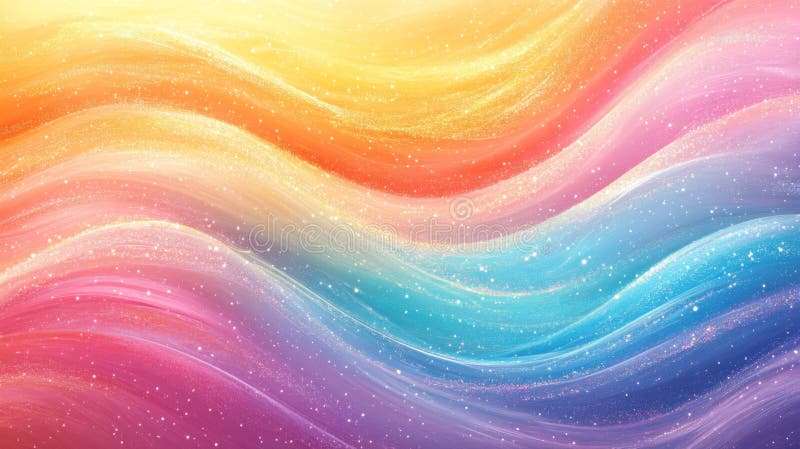 Abstract Wavy Background with Gradient Colors and Sparkling Light ...