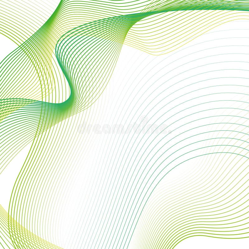 Abstract Wavy Background with Green Linear Waves Stock Illustration ...