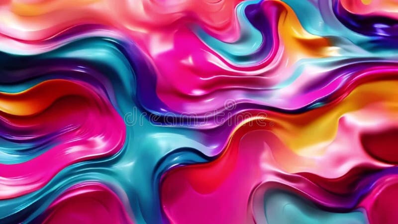 Abstract Wavy Background. Liquid Vibrant Colour Flow, Motion Stock Video - Video of swirl ...